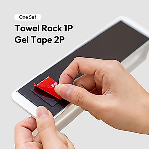 Carrotez Wall-Mounted Unscrewed Magnetic Easy Installation Towel Bar, Towel bar for Bathroom, Hanging bar for Kitchen - White