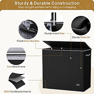 SOLEDI 180L Laundry Hamper 3 Section, Extra Large Laundry Hamper with Lid, Dirty Clothes Hamper with Sturdy Handle, Large Laundry Basket Organizer for Laundry Room, Bedroom, Hampers for Laundry