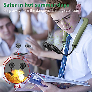 OUTXE Hanging Neck Sports Fan Explosion-Proof Battery 4000mAh Hands-Free USB Rechargeable Personal Wearable Neckband Fan