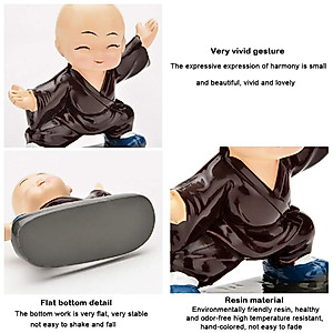 LOHOME 4 Pcs/Set Cute Shaolin Kungfu Kids Cans Drunken Boxing Monk Decoration Supplies - Resin Creative Craft Accessories Car Dashboard Ornament Car Home Decor