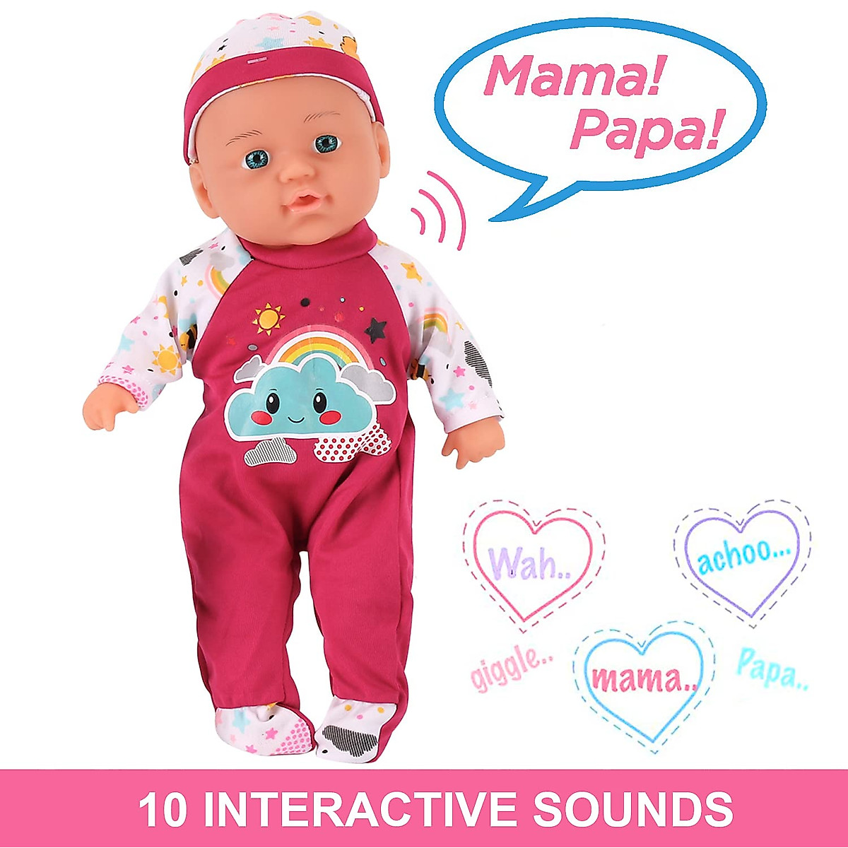 Liberty Imports 2 Pack Twin Baby Dolls Playset - 12" Realistic Soft Body Talking Newborn Boy & Girl Toy Dolls with Magic Milk Bottles Accessories for Kids Imaginative Pretend Play Nursing