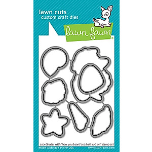 Lawn Fawn Clear Stamp & Die Set - How You Bean? Seashell Add-On - Two Item Bundle