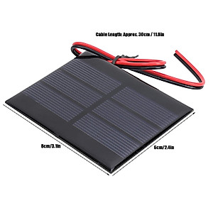 Mini Solar Panels for Solar Power 5Pcs DC 0.65W 1.5V Solar Panel Module Polysilicon Small Battery Cell Board Module with 30cm Wire 60 x 80 x 3MM,Solar Controller