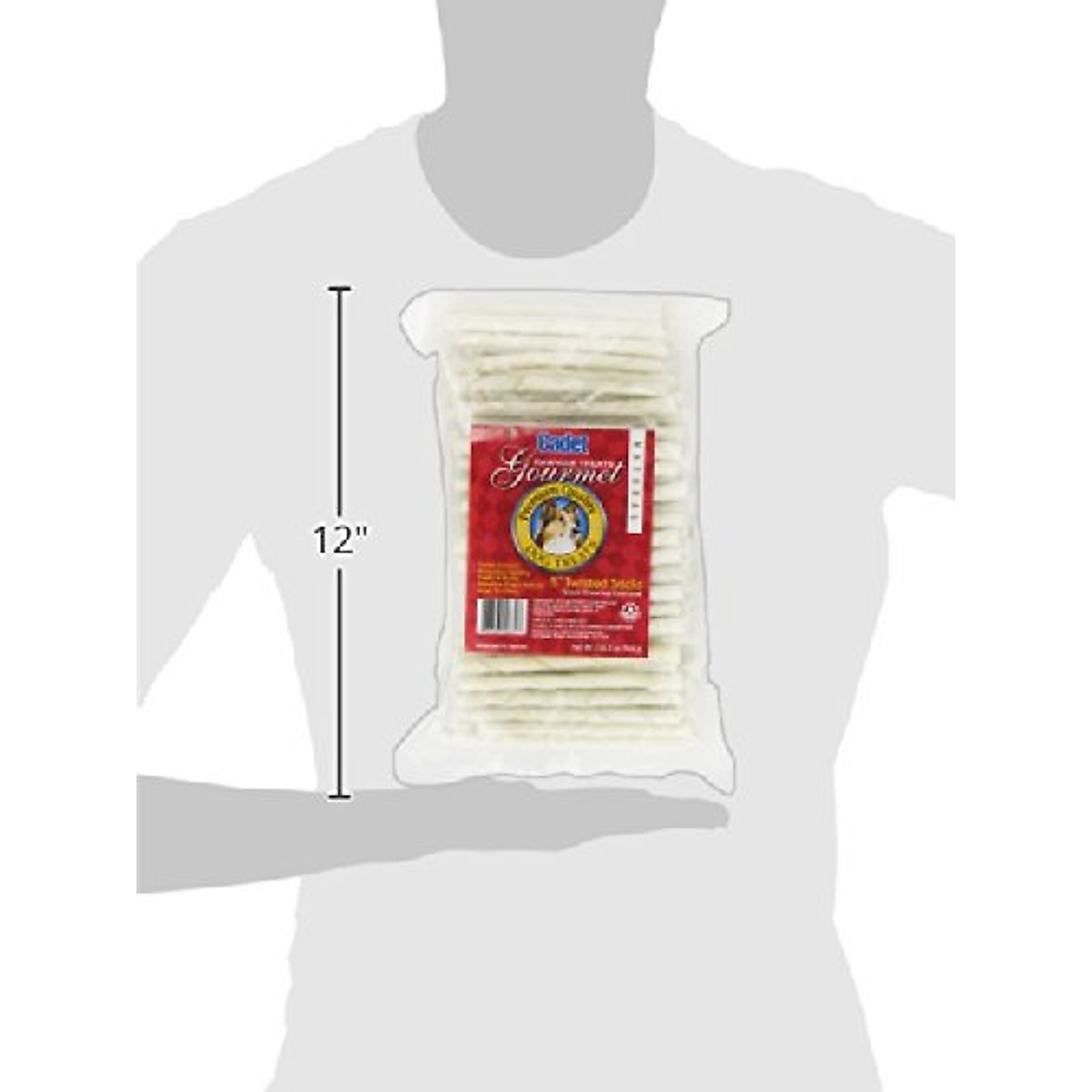 Cadet Premium Grade Beef Hide for Dogs, Long Lasting Rawhide Twist Chew Sticks, Natural Dog Chews, 5 Inch Dog Bones (34 Count)