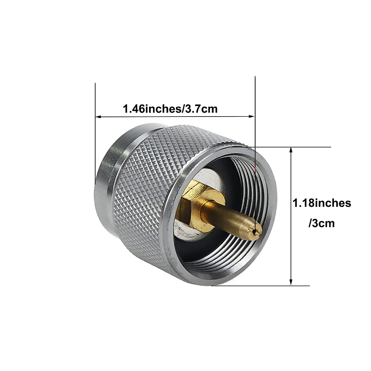 Bisbai Camping Stove Adapter Propane to Butane Adapter Outdoor Propane Small Tank Input EN417 Lindal Valve Output, Gray