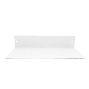 Buhbo Floating Shelf Wall Mounted (8 inch x 12 inch) Heavy Duty Industrial Modern Steel, White