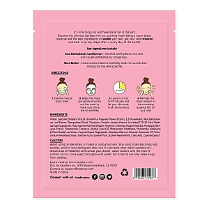 FACETORY K Beauty Face Mask Skin Care - SUN BAE SOOTHING Sheet Mask with Aloe & Shea Butter | After Sun Care, Soothe & Restore (5 Pack)