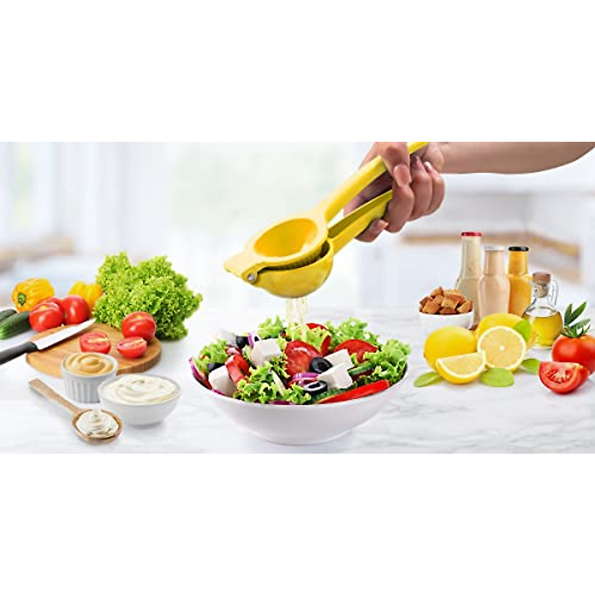 Zulay Premium Quality Metal Lemon Squeezer, Citrus Juicer, Manual Press for Extracting the Most Juice Possible