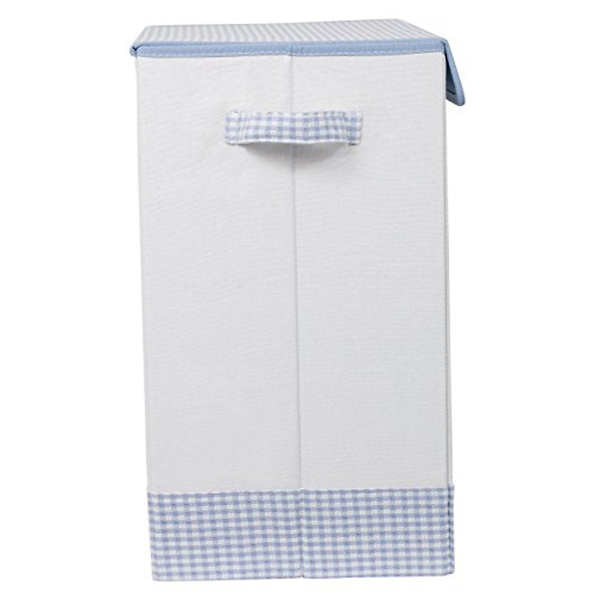 BirdRock Home Baby Clothes Hamper with Lid - Folding Cloth Hamper with Handles - Dirty Clothes Sorter Bin - Easy Storage - Collapsible - Blue and White