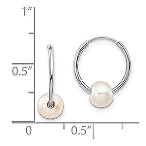 Diamond2Deal 14k Yellow Gold 5-6mm White Freshwater Cultured Pearl Endless Hoop Earrings, for Women (L-16.5 mm, W-12 mm)