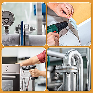 M8-1.25 x 16/20/25/30/35mm Flanged Hex Head Bolts, VIGURE 90PCS M8 Flange Hexagon Screws Serrated Flange Nuts Washers, Stainless Steel 18-8 (304), DIN 6921