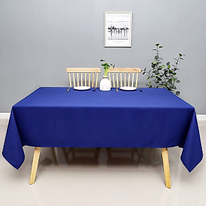Wewoch Royal Blue Rectangle Tablecloth Wrinkle Resistant Washable Fabric Table Cloth for Dining,Kitchen, Parties Weddings and Outdoor Use 60 Inch by 84 Inch