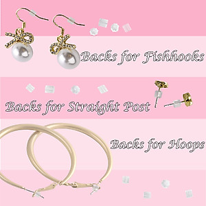 Clear Earring Backs, 1000PCS Earring Stoppers, Hypo-allergenic Jewelry Accessories, Silicone Earring Backing Replacements