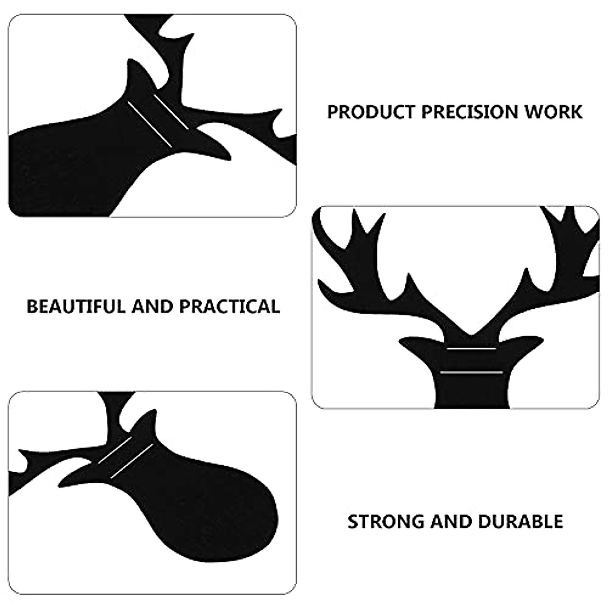 8PCS Xmas Elk Head Cutter Fork Bag Christmas Tableware Cover Decoration Decor for Celebration Party