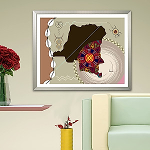 Congo Map Poster Art DRC Central African Decor Design Unframed