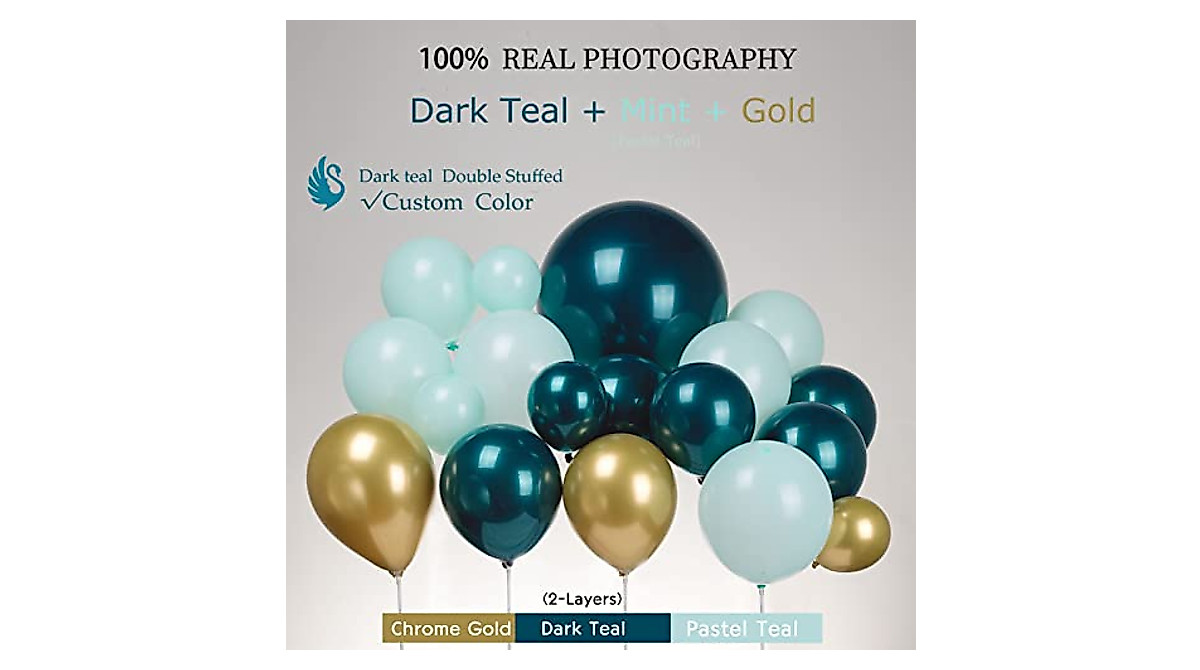 Teal Balloon Garland Kit - 133PCS for Weddings & Parties