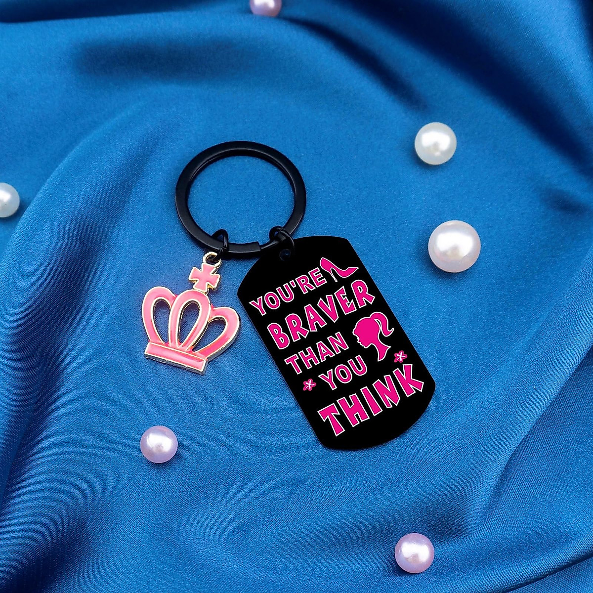 ichrati Inspirational Gifts for Women, Teen Girls Trendy Keychain, Bar-bie Movie Fans Stuffs, Keep Calm Girly Key Ring Accessories for Women, Barb Keychain Gifts for Best Friends