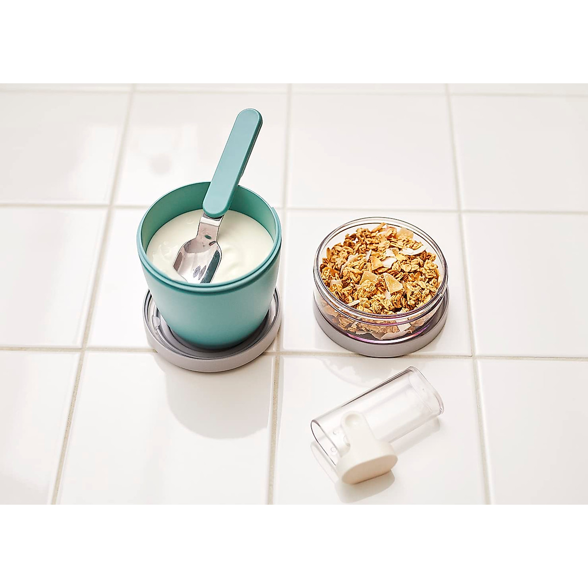 Mepal Ellipse Nordic Blue Foldable Spoon-Reusable-Cutlery for Travel-Ideal for Cereal Cups to Go-Dishwasher Safe, zzzz-s