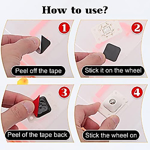 32 PCS Self Adhesive Caster Wheels,Mini Swivel Wheels Stainless Steel Paste Universal Wheel,360 Degree Rotation Sticky Pulley,Small Adhesive Wheels for Furniture Storage Box Trash Can (White)