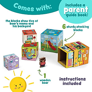 Peaceable Kingdom Where's Bear? The Hide and Find Stacking Block Game for 2 Year Olds