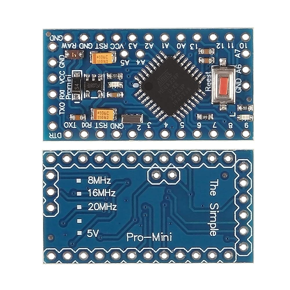 AITRIP 3pack PRO Mini Atmega328P-AU 5V/16MHz Development Board Microcontroller Bootloadered with Pin Headers for Arduino (3pcs)