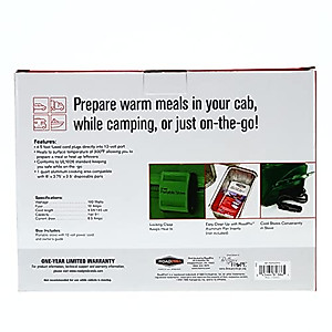 RoadPro RPLBSTOVET2 Food Heating Lunch Box Oven for Truck Portable Food Warmer Lunch Box 12v Stove Car Van Life Travel or Construction – Deluxe, Hunter Green, 1 Quart