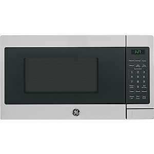 GE GCHK07N1WSS Microwave Oven, 700-watt 6 Auto Cooking Settings, Kitchen Essentials for The Countertop, Dorm Room or Apartment, Child-Lock Technology 0.7 Cu. Ft, Stainless Steel