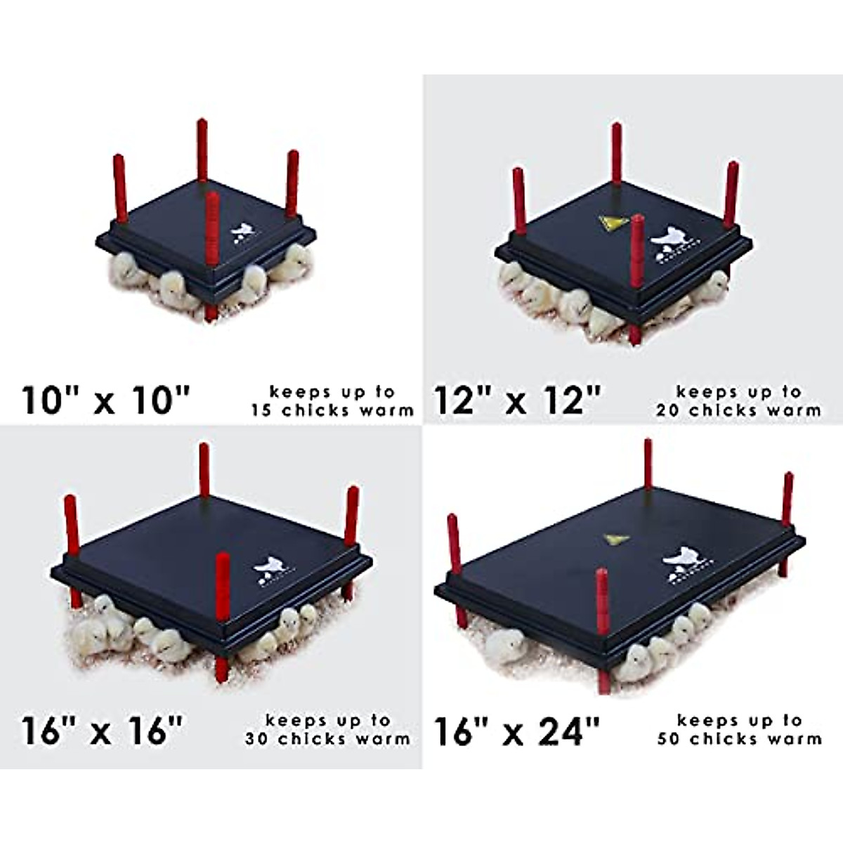 RentACoop Chick Brooder Heating Plate - Brooder Heating Plate Warms Up to 15 Chicks - Chick Heater with 25 Adjustable Heights and 15 Watts - Safer Alternative to Heating Lamps - 10" x 10"