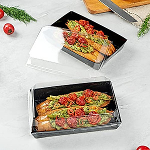 Restaurantware Matsuri Vision Clear Plastic Lid - Fits Medium Sushi Tray - 100 count box