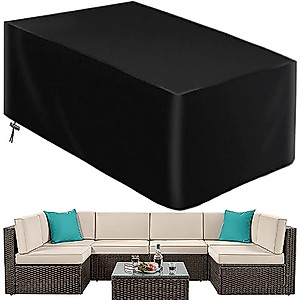 amberr Patio Furniture Covers，Outdoor Furniture Cover, Patio Furniture Covers Waterproof,Patio Furniture Covers for Patio Furniture (Rectangular 126“L x 64“W x 28”H)