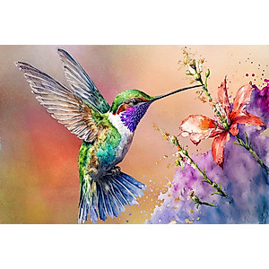 Scattered Hummingbird Fabric Panel - BHB-001, Panel Size is 24” X 16”, Quality Quilting Cotton