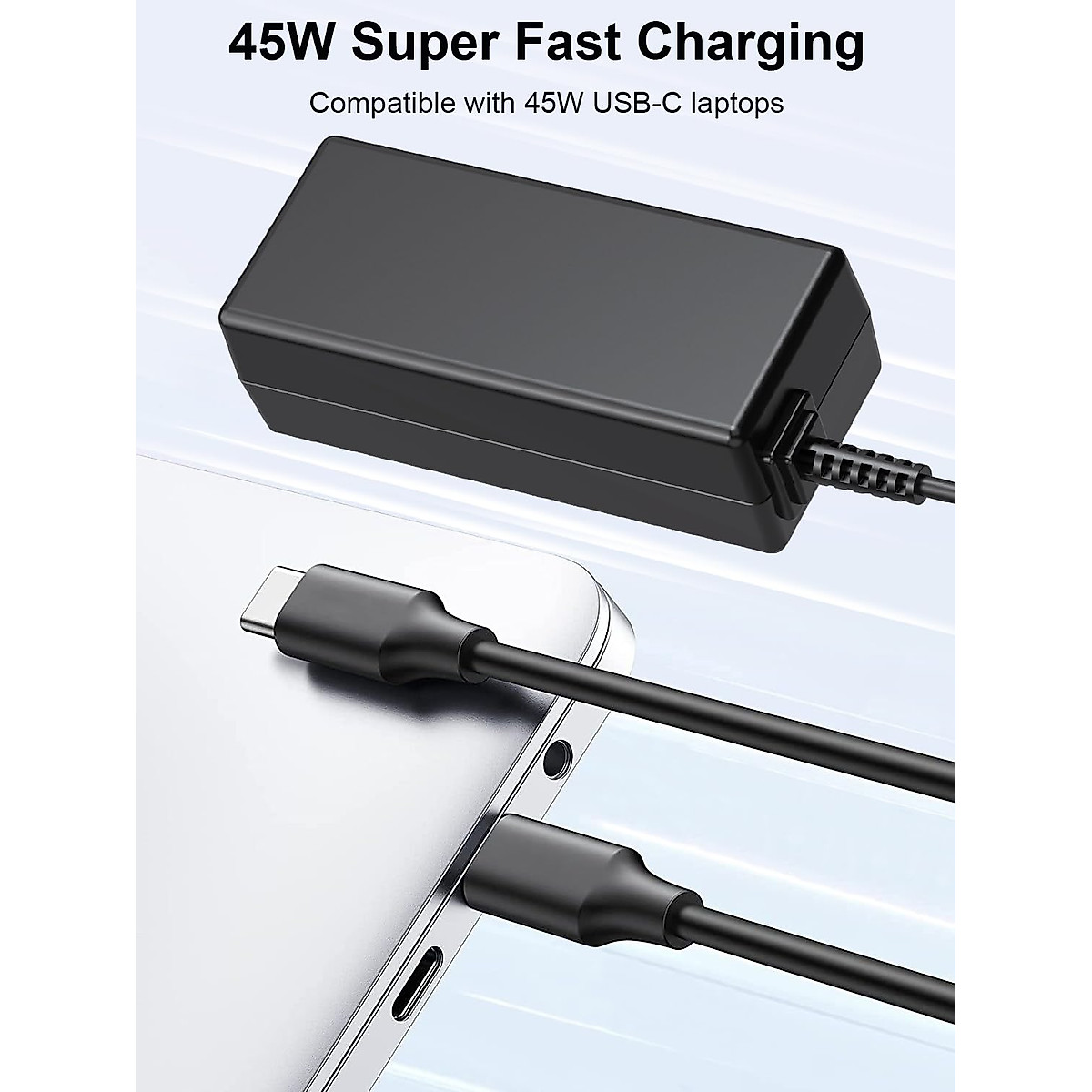 45W USB C Chromebook Charger Replacement Compatible with HP, Dell, Lenovo, Acer, Asus, Samsung, Google Type C Laptop Charger, Hp Chromebook X360 11 13 14 14A HP Spectre X360 13 Elite X2 Power Cord