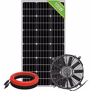 ECO-WORTHY 800CFM Solar Fan Kit, 12in 80W DC Fan Powered by 100W Solar Panel for Greenhouse, Chicken Coop, Attic, Shed, Barn - DELIVERY IN 2 OR 3 PARCELS