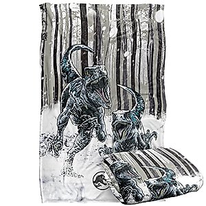 Jurassic World: Dominion Blanket, 36"x58" Forest Hunt Raptors Silky Touch Super Soft Throw Blanket