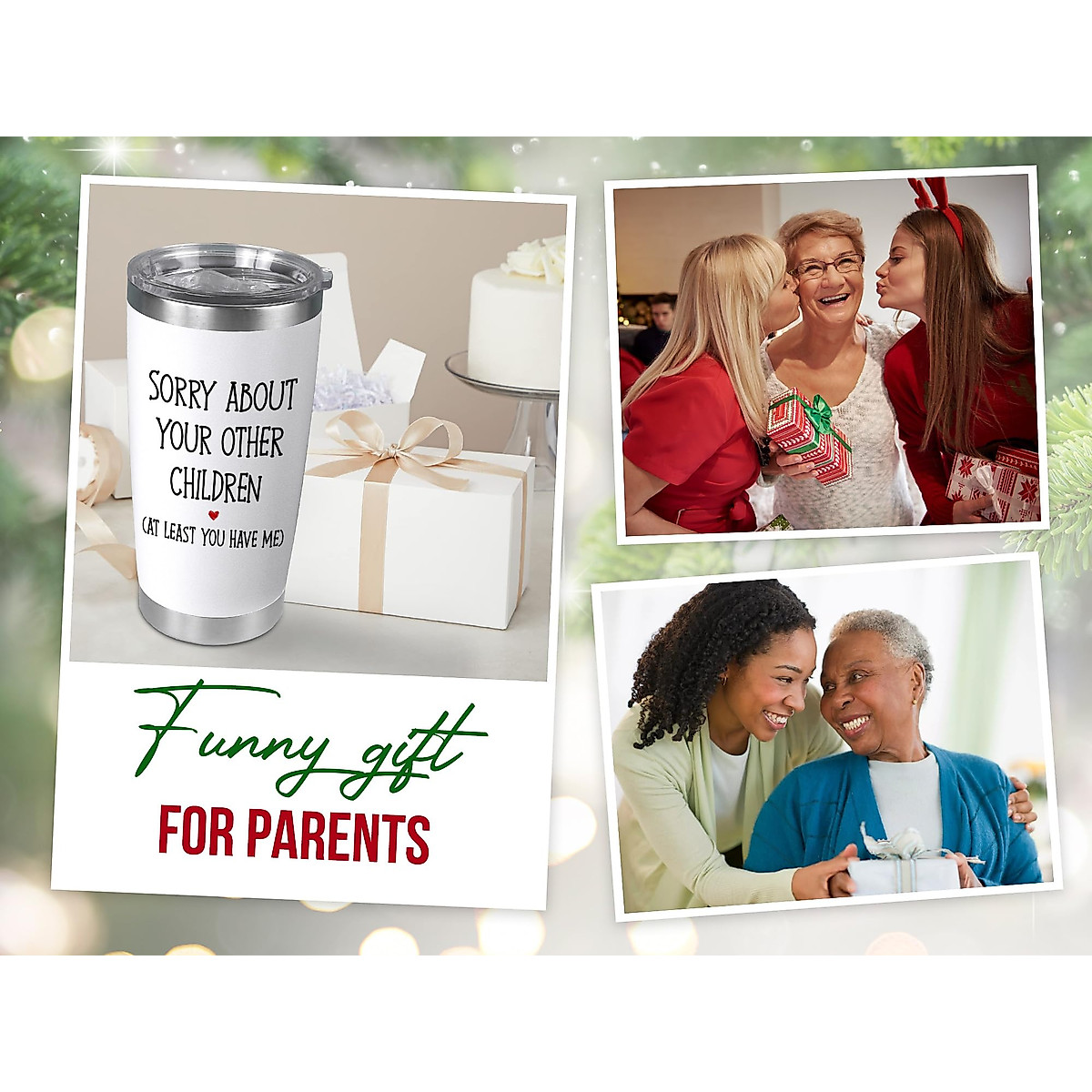 Palorix Mothers Day Gifts For Mom From Daughter Son - Christmas Mug, Birthday Gifts For Mom Mama Mother In Law Stepmom - Sorry About Your Other Child, 20oz Stainless Steel Tumbler