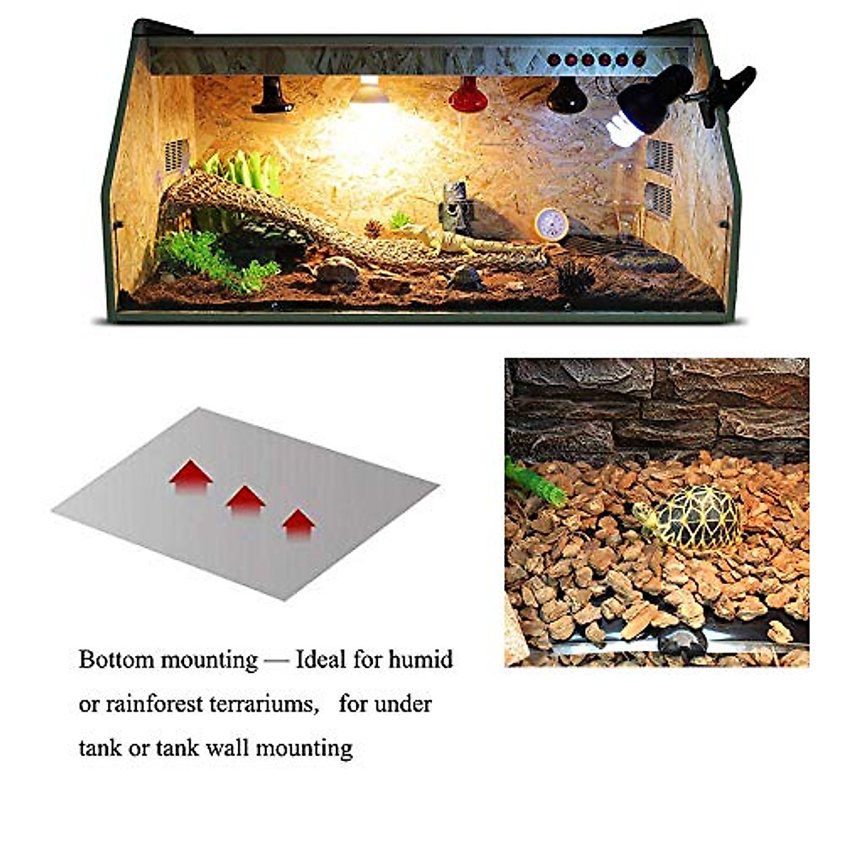 KABASI Reptile Heating Pad, 20W 16.5x11 inch Waterproof Reptile Heat Pad Under Tank Terrarium with Temperature Control, Safety Adjustable Reptile Heat Mat for Turtle, Tortoise, Snakes, Lizard, Gecko