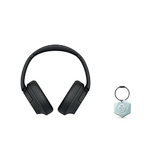 Sony WHCH720N Wireless Over The Ear Noise Canceling Headphones with 2 Microphones (Black) Bundle with Bluetooth Locator Keychain (2 Items)