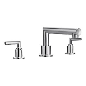 Moen TS93003 Arris 2-Handle Deck Mount Modern Roman Tub Faucet Trim Kit, Valve Required, Chrome