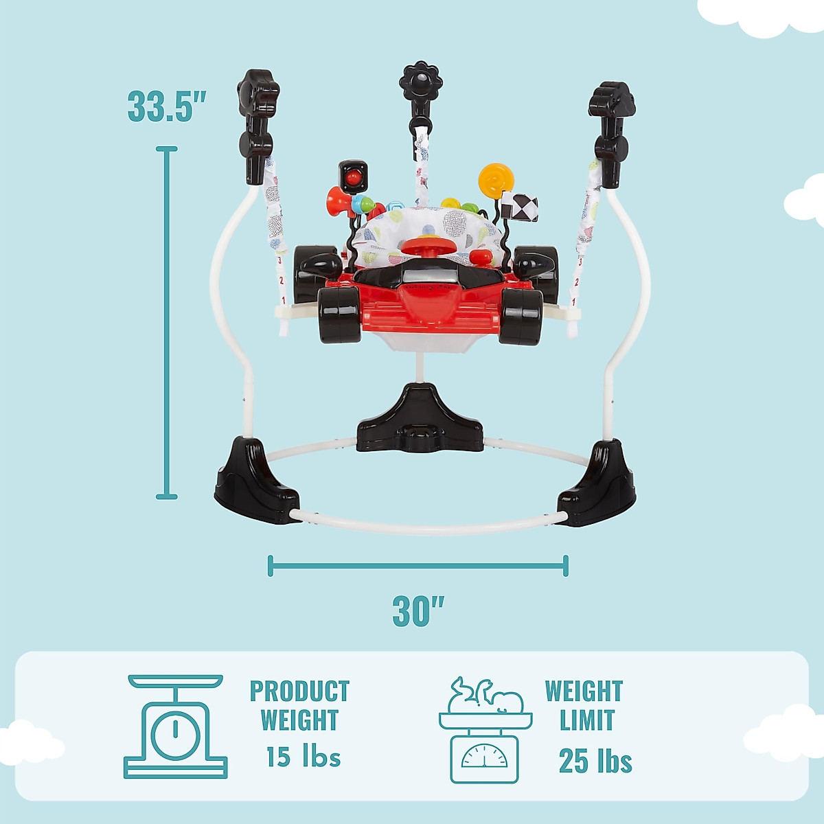 Dream On Me, Champ Activity Center & Jumper, Red