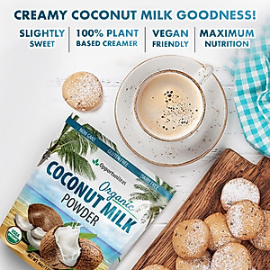 Opportuniteas Coconut Milk Powder - Non Dairy Vegan Creamer For Coffee, Tea, Smoothies, Yogurt & Cooking - Full Fat & Unsweetened For Keto & Paleo Diet - Dried & Powdered at a Low Temperature