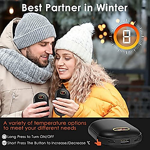 Hand Warmers Rechargeable, RARF 10000mAh Electric Reusable Hand Warmer Power Bank, Rechargeable Heater Great for Outdoor, Camping, Hiking, Great Gift for Women Men