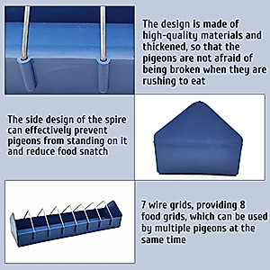 2PCS Pigeon Feeder, Bird Dispenser Slot Container, Poultry Plastic Thick Trough Dish Less Waste with Removable Steel Wire Partition for Pigeons Quails Birds Chicks Ducklings