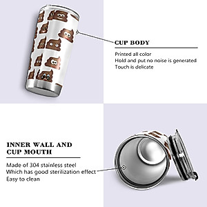 innewgogo Cute Poop 20 oz Stainless Steel Vacuum Insulated Tumbler for Women Men Reusable Water Bottle with Leak-proof Lid & Straw Reusable Cup for Home Office School Gym Water Iced Tea Coffee