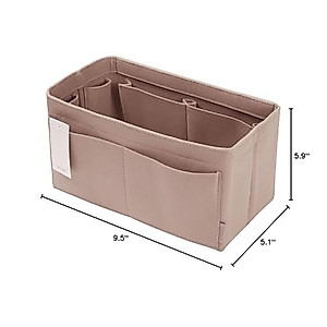 ZTUJO Felt Purse Organizer, Multi Pocket Bag in Bag Organizer For Tote & Handbag Shaper, Speedy 30, Speedy 35 and Speedy 40 (Medium, Beige)