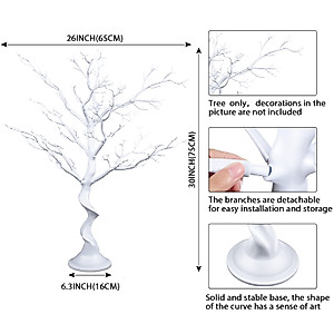 Jetec Christmas Tree Branch Removable Artificial Tree Centerpiece Manzanita Tree Decorative Branch for Christmas Party Home Garden Indoor Outdoor Decoration, 30 Inch in Height(White)