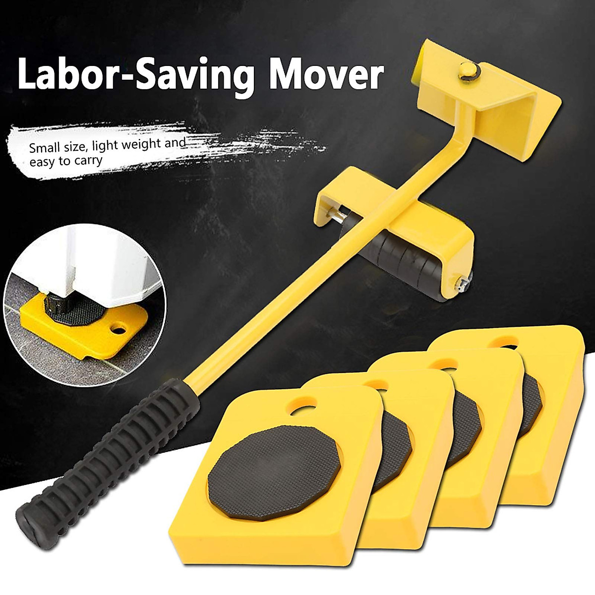 Furniture Transport Set Lifter Moving Plate, 150KG Capacity Transport Moving Plate Smoothing Scroll Wheel, Compact Size for Carrying Heavy Objects