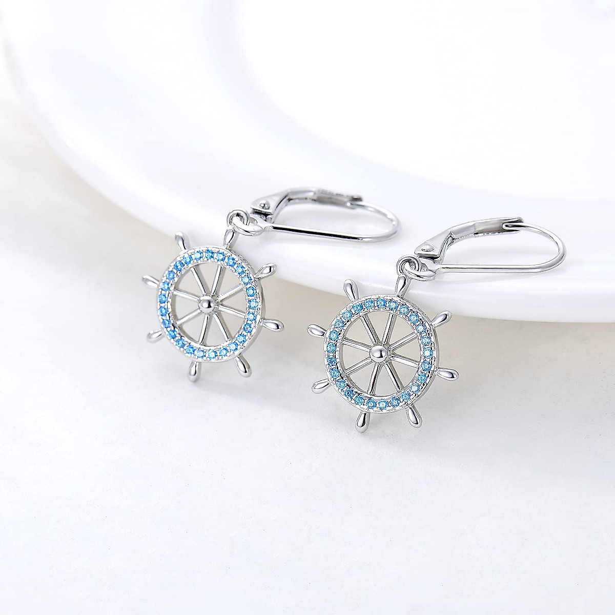 Anchor Dangle Earrings 925 Sterling Silver Nautical Leverback Drop Earrings Sailor Earrings Anchor Nautical Jewelry Halloween Gifts for Women