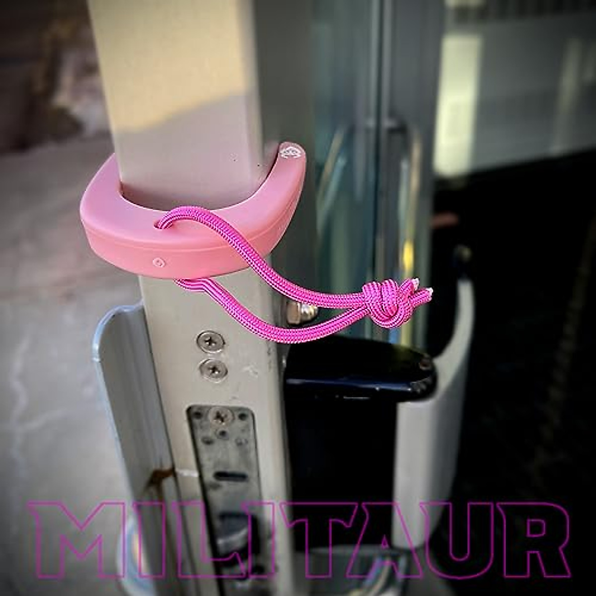 Militaur Door Stop. Door Pinch Guard. Glow in The Dark Blue Pink White. Door Slam Stopper. Cat Door Stopper for Food & Litter Access. Keeps Doors Open for Moving & Deliveries. Heavy Duty. (3 Pack)