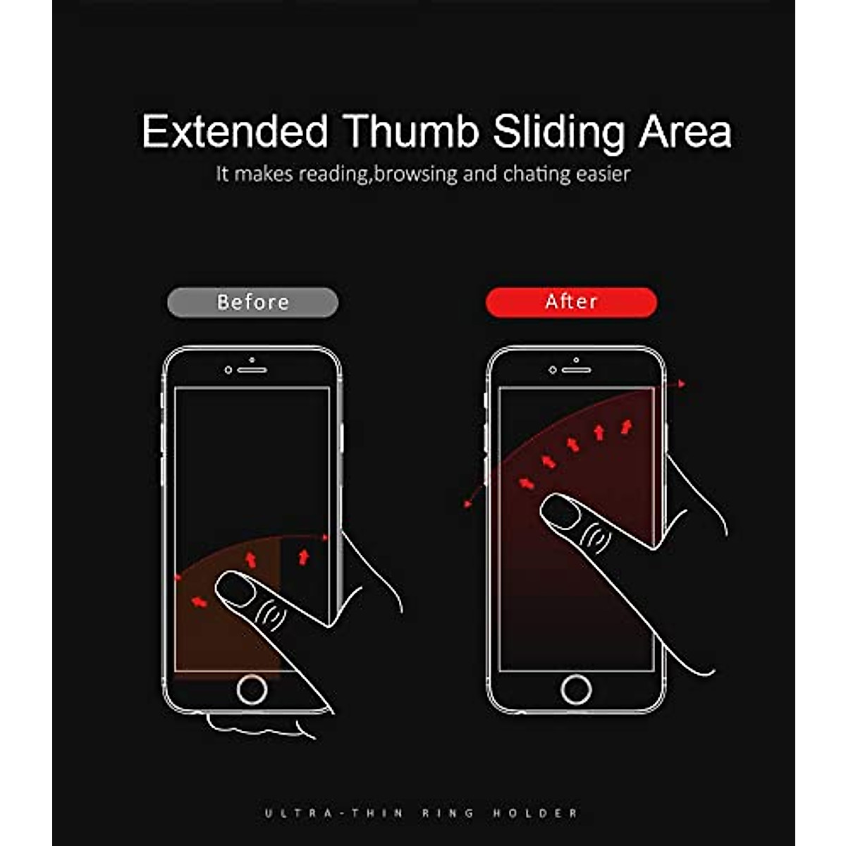 World's Slimmest Phone Ring Holder,Attom Tech Ultra Thin Cell Phone Ring Stand for Magnetic Car Mount Hook - Compatible for iPhone X 8 7 Plus 6S 6 5s 5 SE,Galaxy S8 S7 S6 Edge,Note 8 5 (Black)