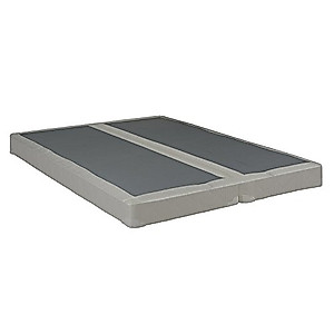 Mattress Solution Fully Assembled Low Profile Split Wood Traditional Boxspring/Foundation, Queen, White